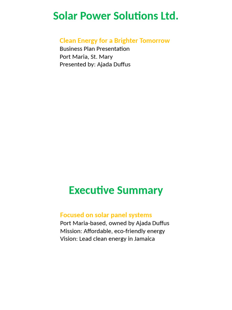 Solar Power Business Plan Vibrant Final | PDF