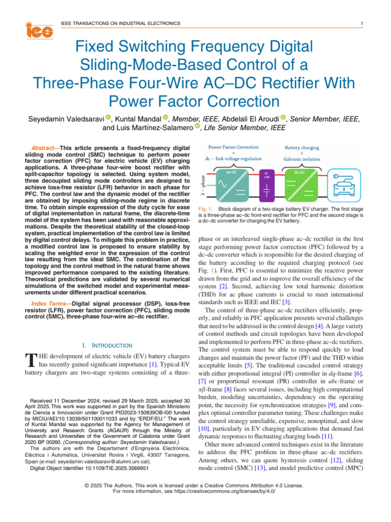 Fixed Switching Frequency Digital Sliding-Mode-Based Control of A Three-Phase Four-Wire ACDC ...