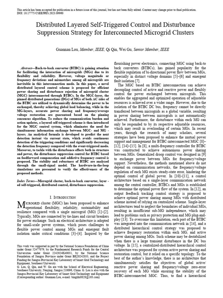 Distributed Layered Self-Triggered Control and Disturbance Suppression Strategy For ...