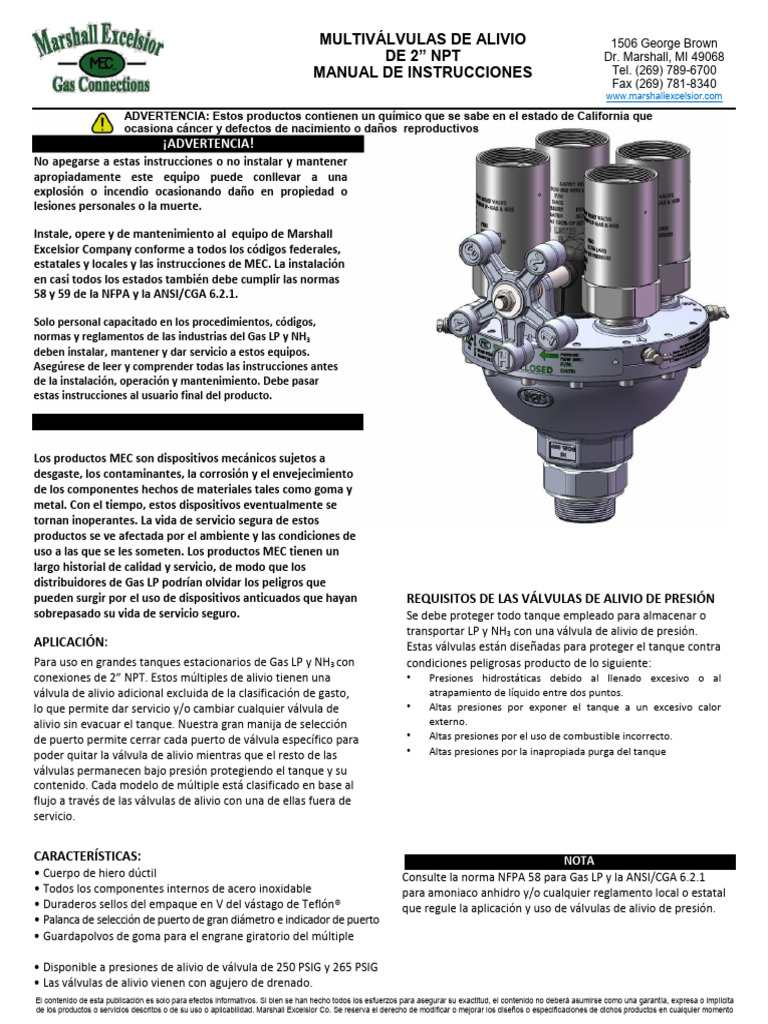 MULTI PORT MANIFOLD REV C-Spanish | PDF | Amoníaco | Corrosión