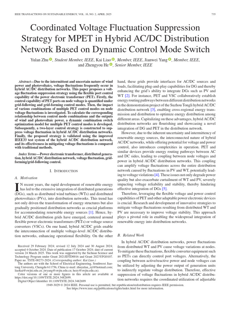 Coordinated Voltage Fluctuation Suppression Strategy For MPET in Hybrid ...