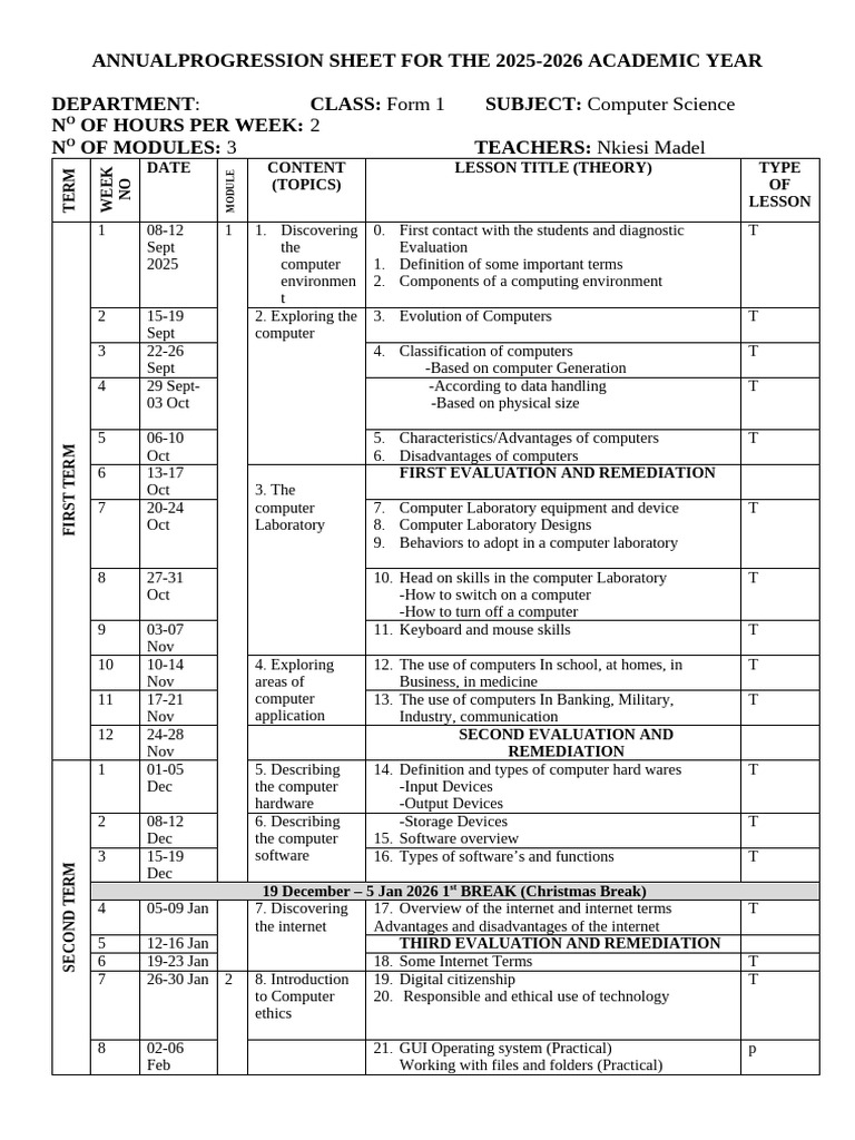 Annual Computer Science Plan 2025-2026 | PDF | Software | Computer Science