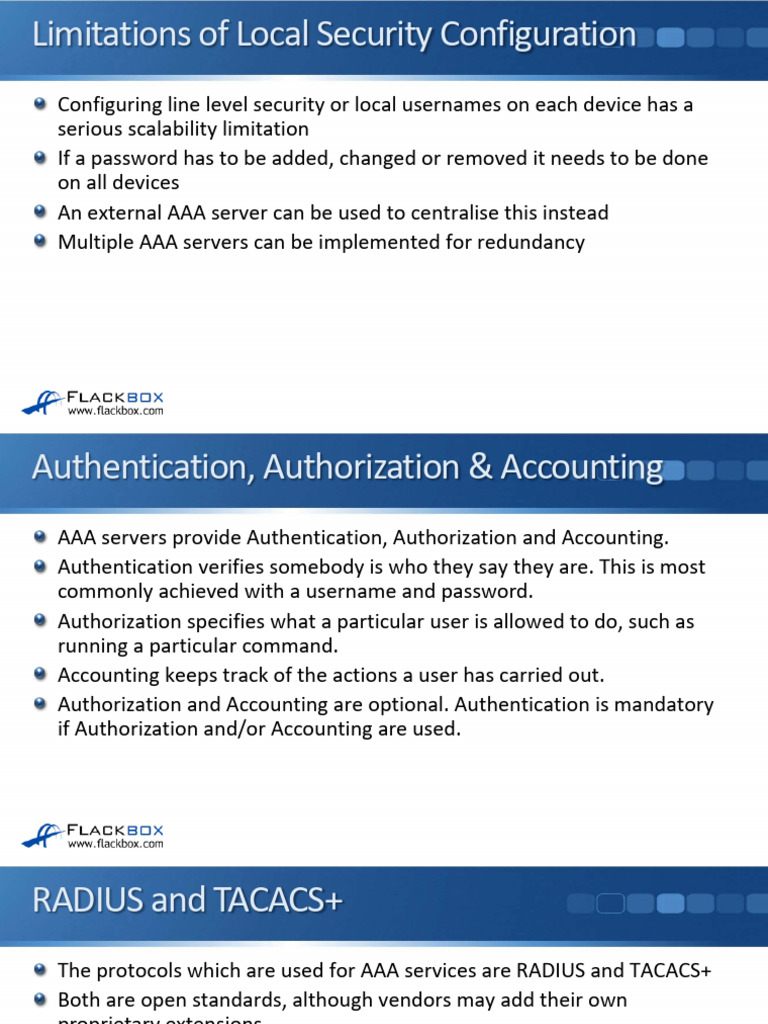 AAA Server Security Configuration Guide | PDF | Radius | Active Directory