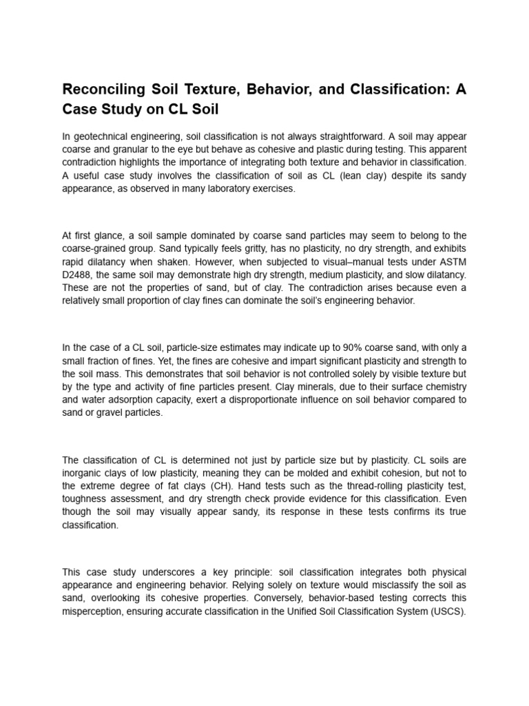 Soil Classification: CL Soil Case Study | PDF | Soil | Clay