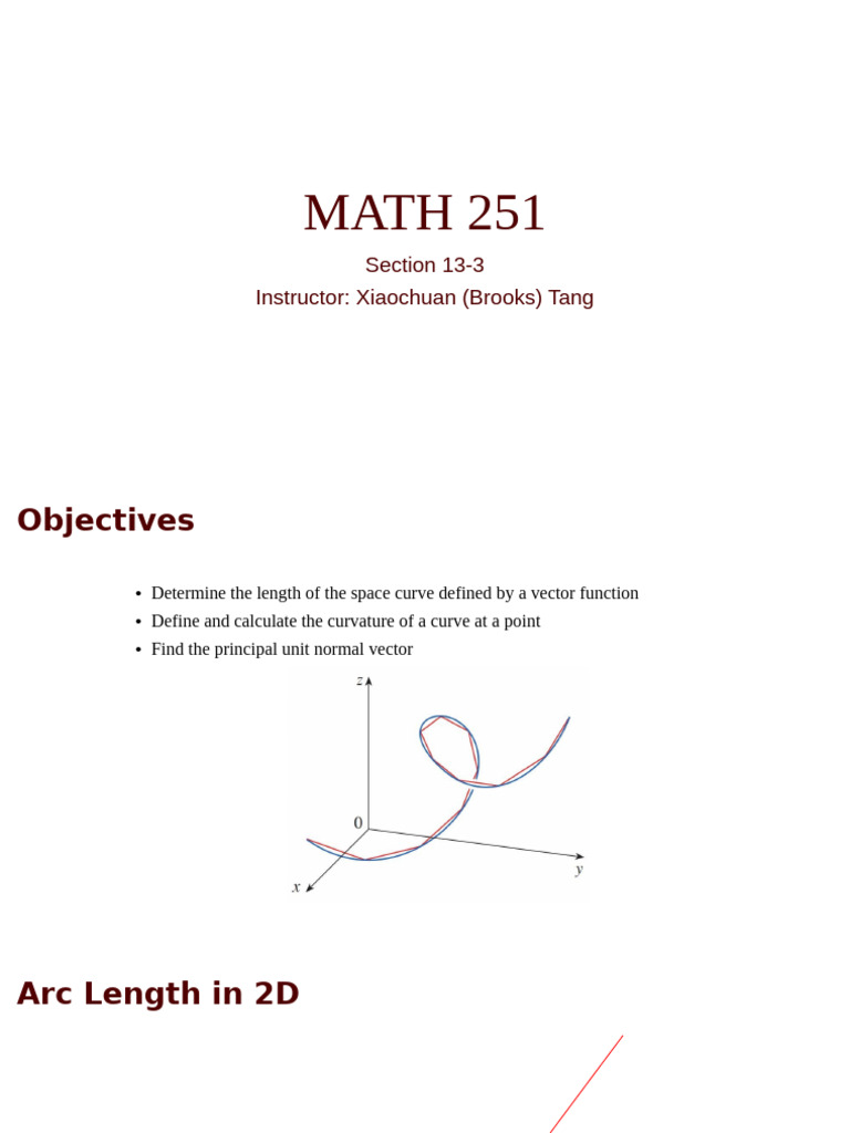 Curve Length and Curvature in 3D | PDF