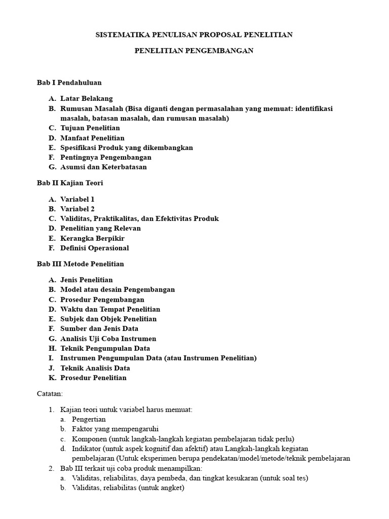 Panduan Penulisan Proposal Penelitian | PDF