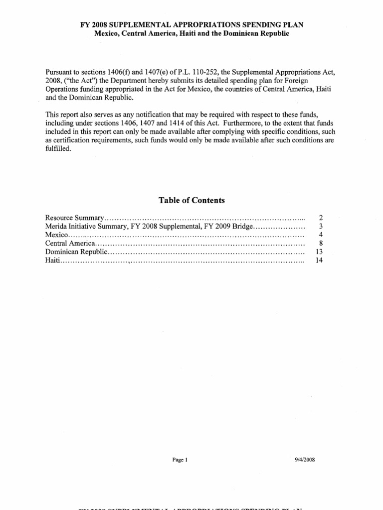 Mérida Initiative Spending Plan | PDF | Illegal Drug Trade | Organized ...