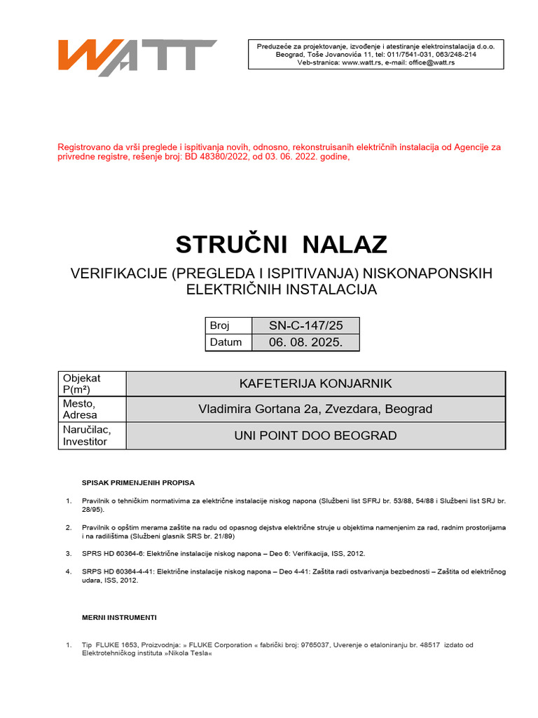 147 Kafeterija, Vladimira Gortana 2a | PDF
