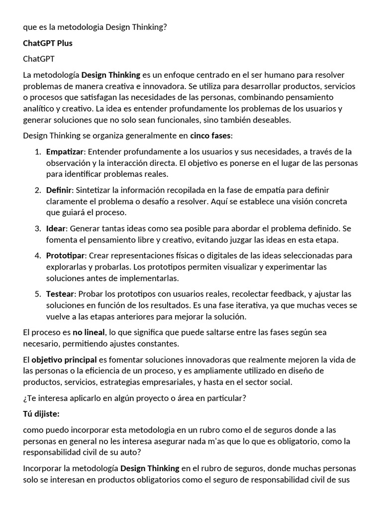 Que Es La Metodologia Design Thinking | PDF | El pensamiento de diseño | Seguro