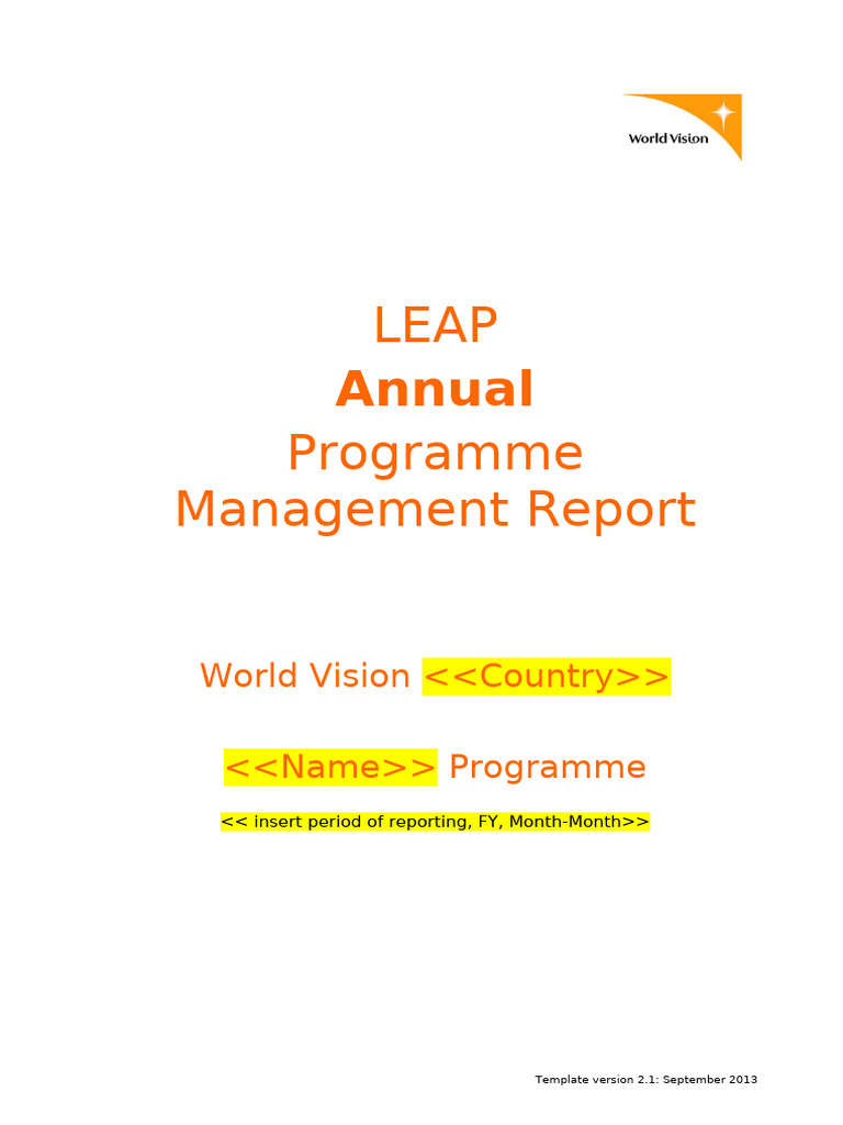 LEAP Programme Management Report Guide | PDF | Social Exclusion | Water