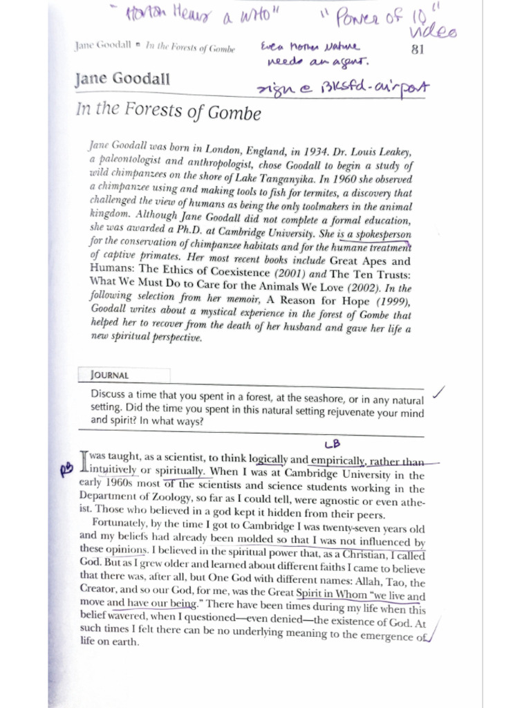 Goodall - in The Forest of Gombe | PDF