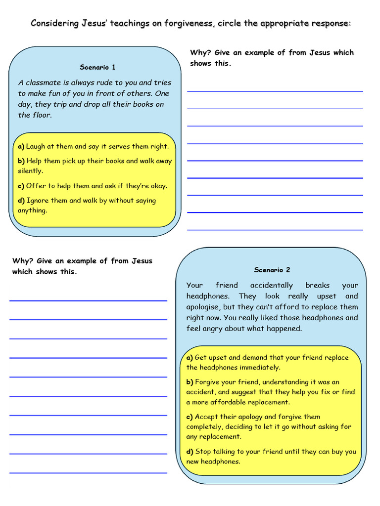 Jesus' Teachings on Forgiveness Scenarios | PDF