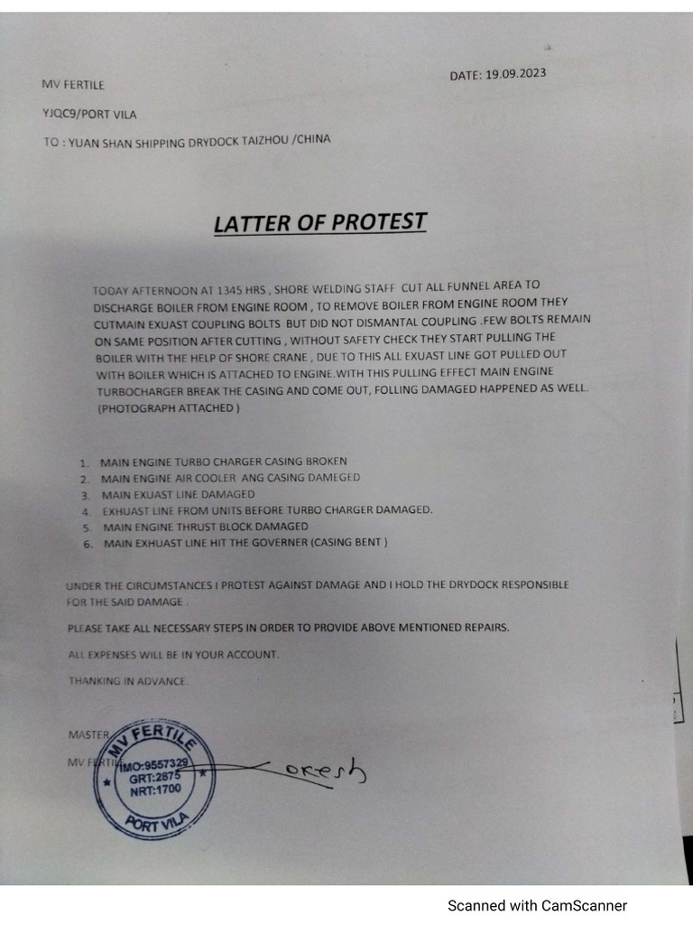 Protest Letter | PDF