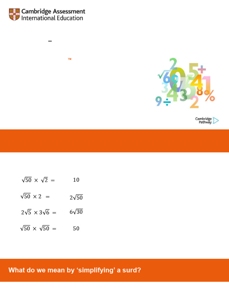 Lesson 2 - Simplifying Surds | PDF