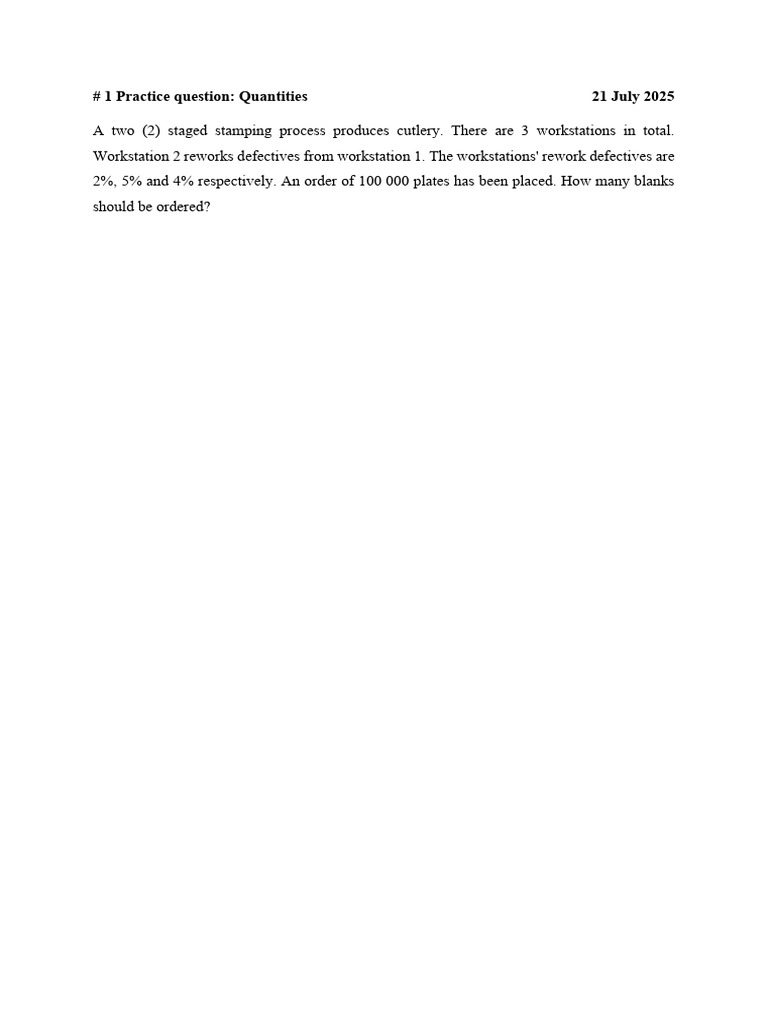 Calculating Quantities 22 July #1 | PDF