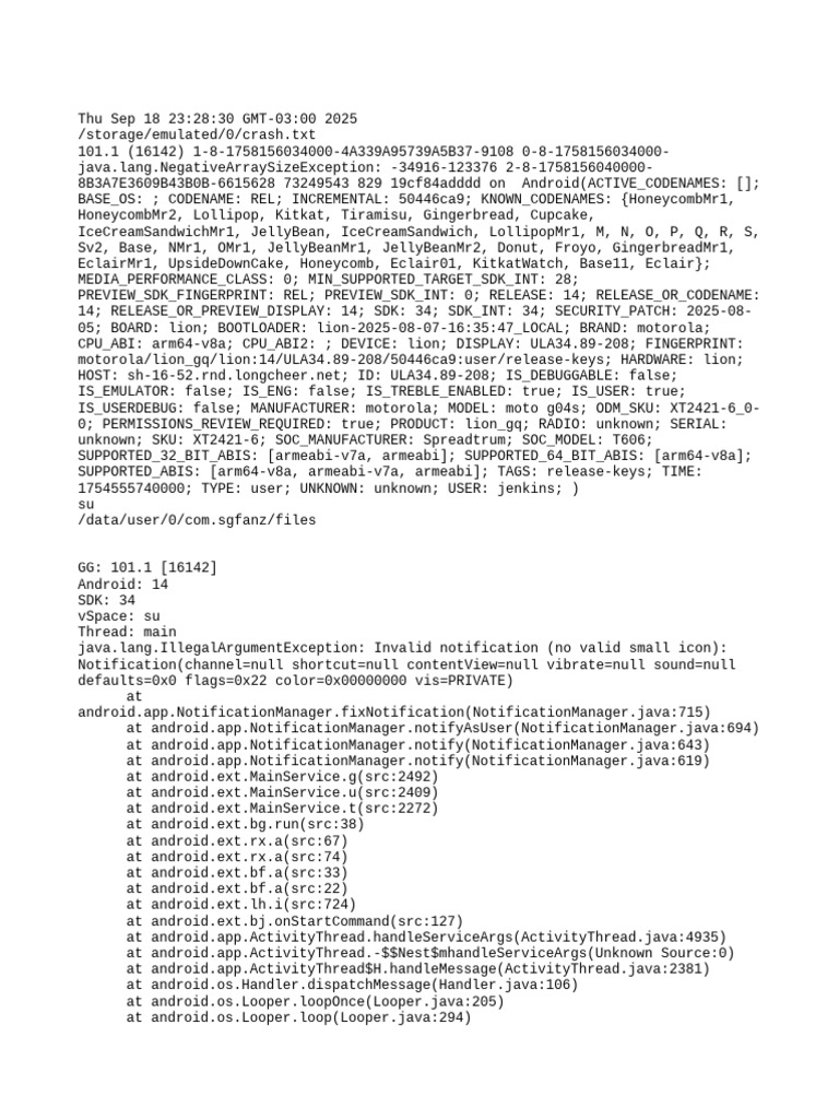 Crash | PDF | Android (Operating System) | Java (Programming Language)
