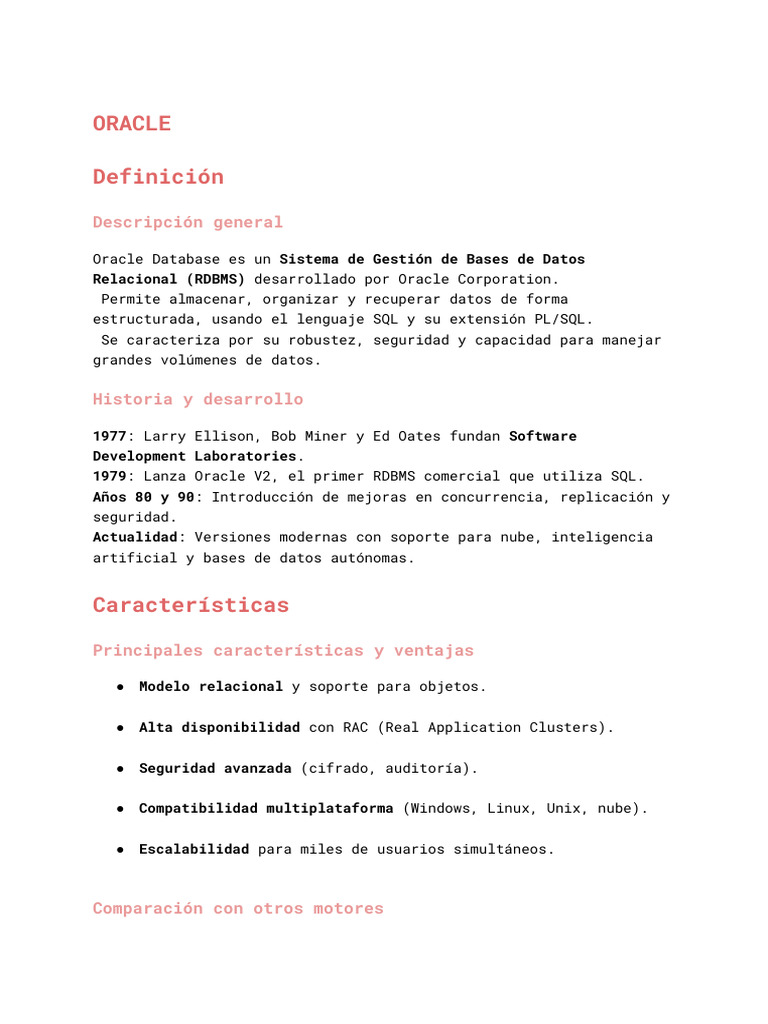 Oracle Base de Datos | PDF | SQL | Oracle Corporation