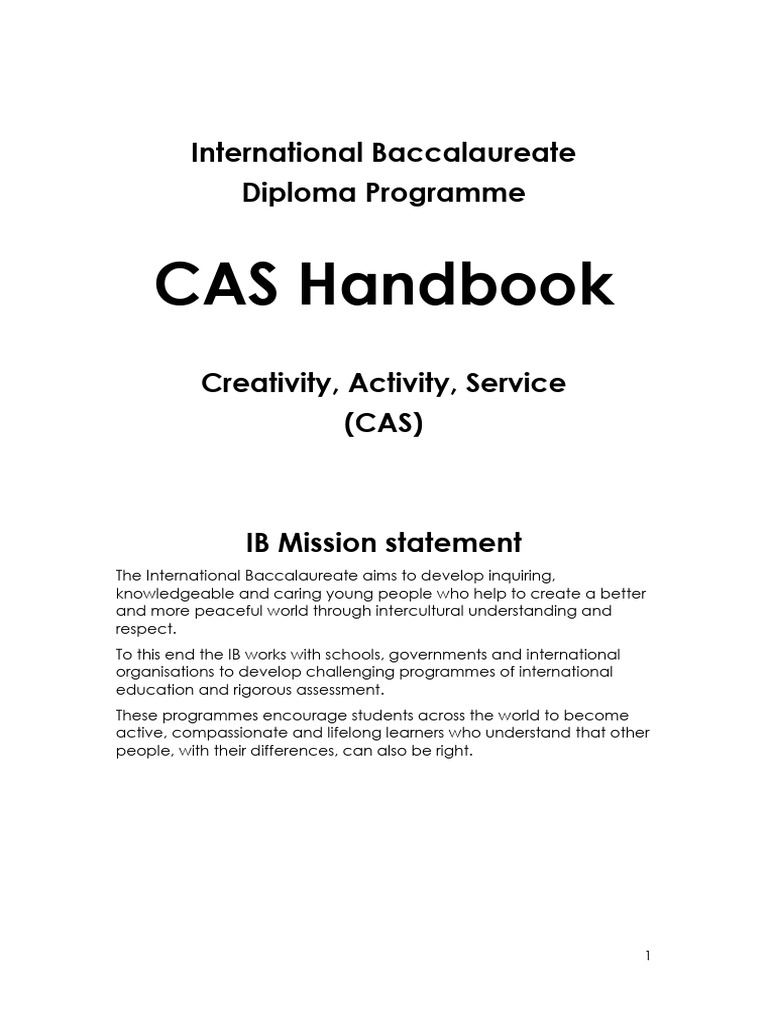 IB Diploma CAS Handbook Guide | PDF | Learning