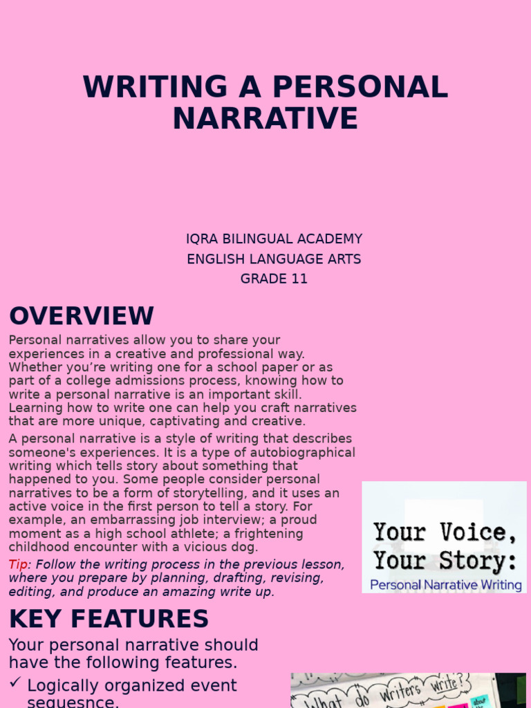 Crafting Personal Narratives in Grade 11 | PDF | Narrative | Narration
