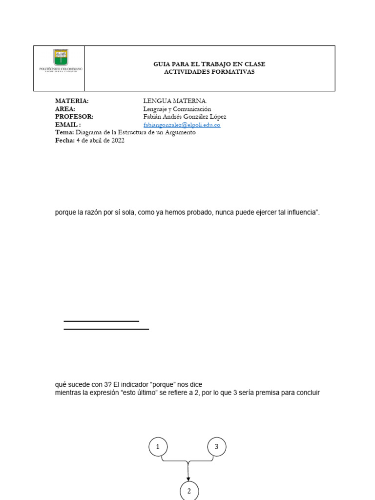 Ejercicios de Afianzamiento sobre Diagramas de Argumentos | PDF ...