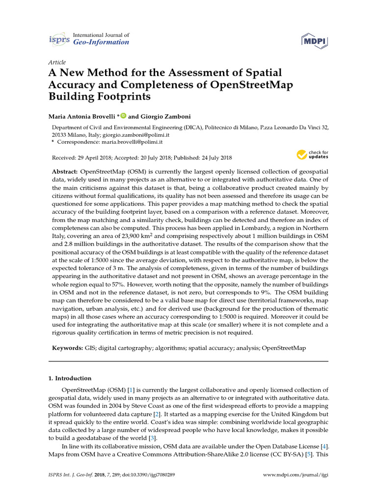 Assessing OpenStreetMap Building Accuracy | PDF | Geographic ...
