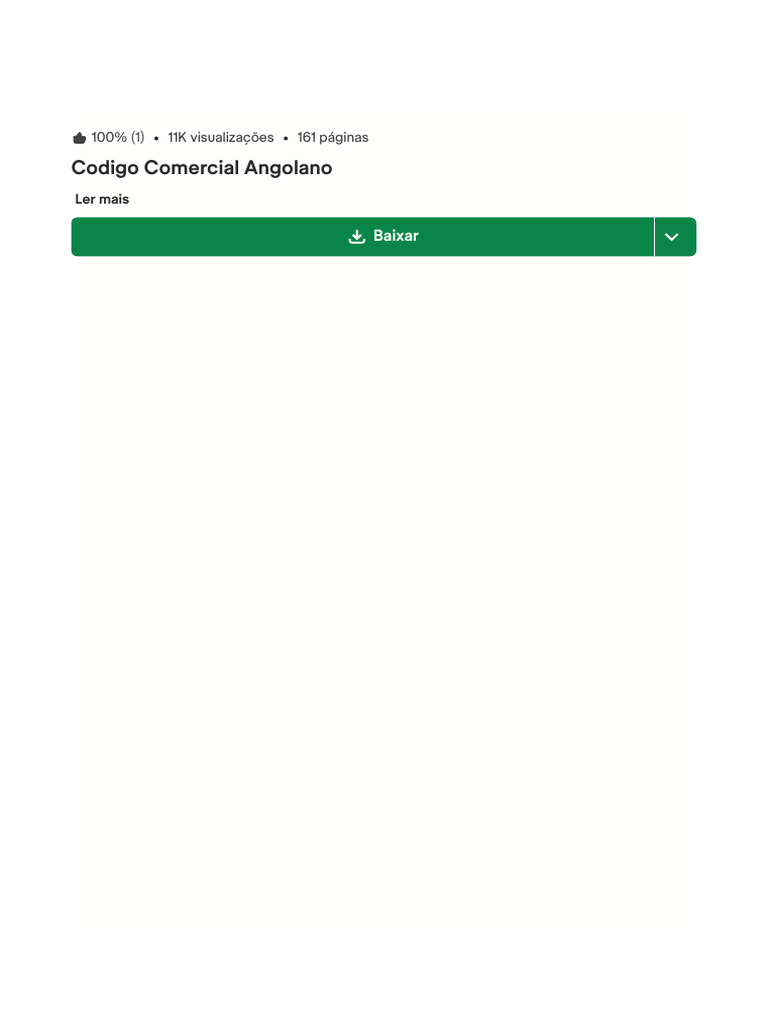 Código Comercial Angolano em PDF | PDF