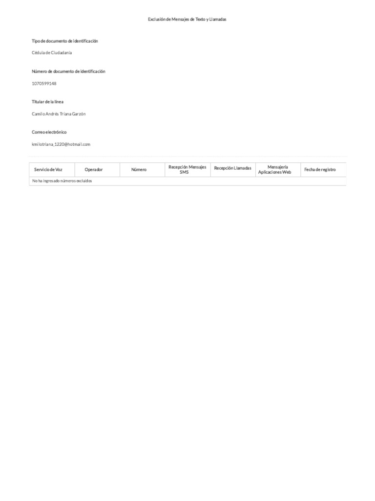 Resumen Exclusión Mensajes Texto 13032025 | PDF
