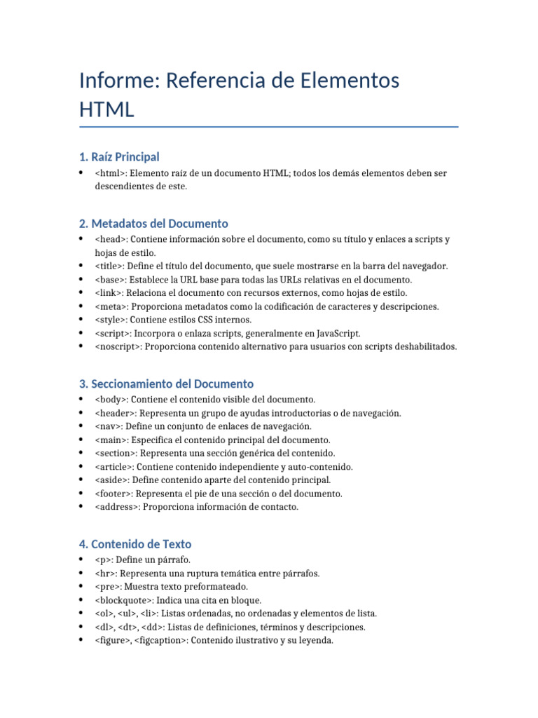 Elementos Esenciales de HTML | PDF