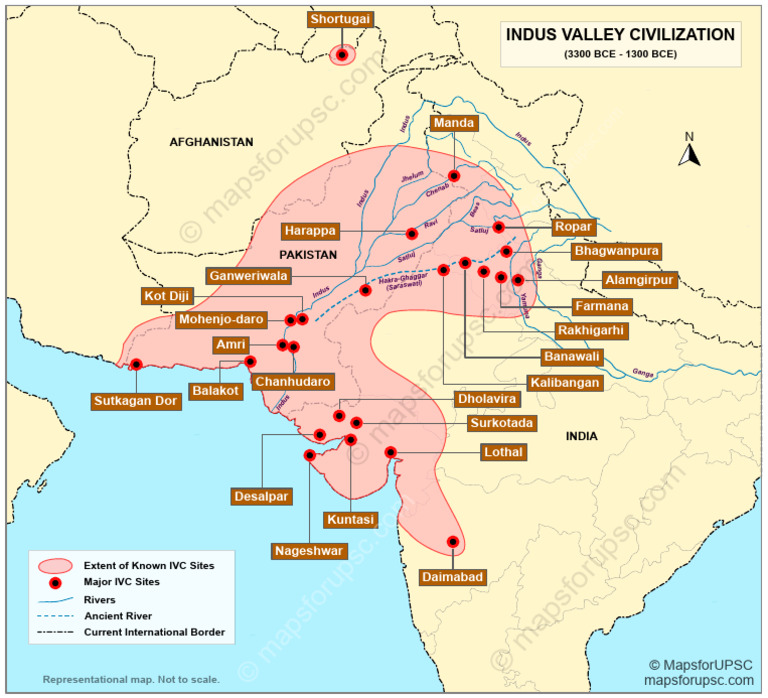 Indus Valley Civilization Map | PDF | Bronze Age | Indus River