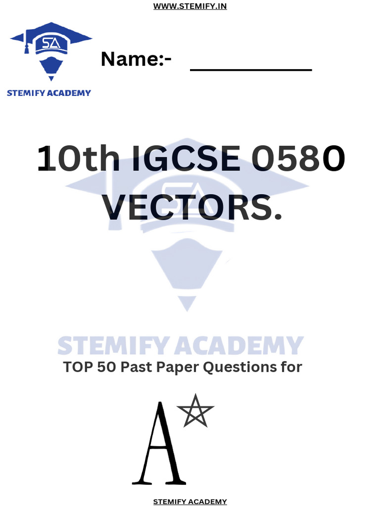 10th Igcse 0580 Vectors 20. | PDF