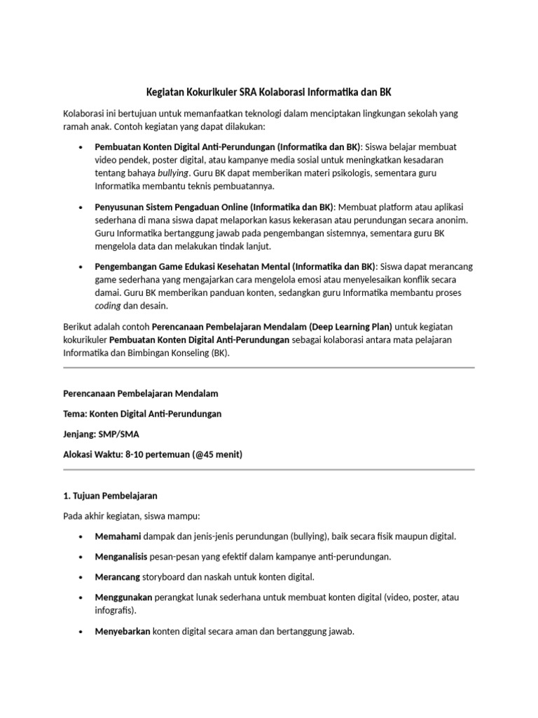 Kegiatan Kokulikuler Sra | PDF