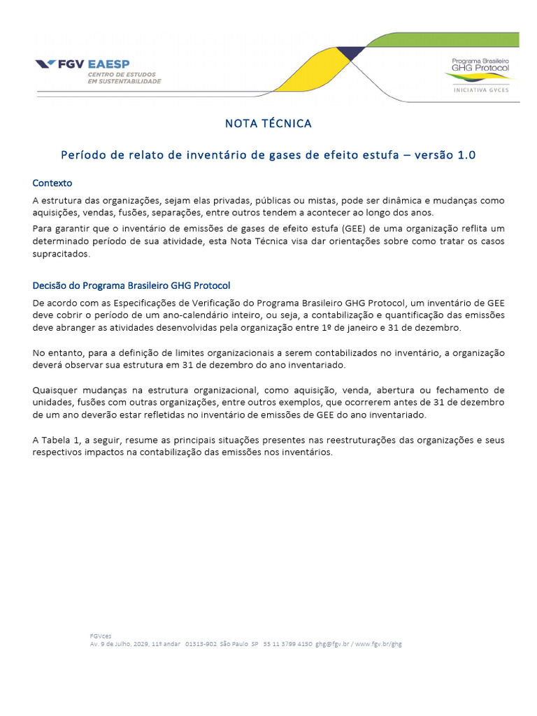 Inventário de GEE: Orientações e Impactos | PDF | Gás de efeito estufa