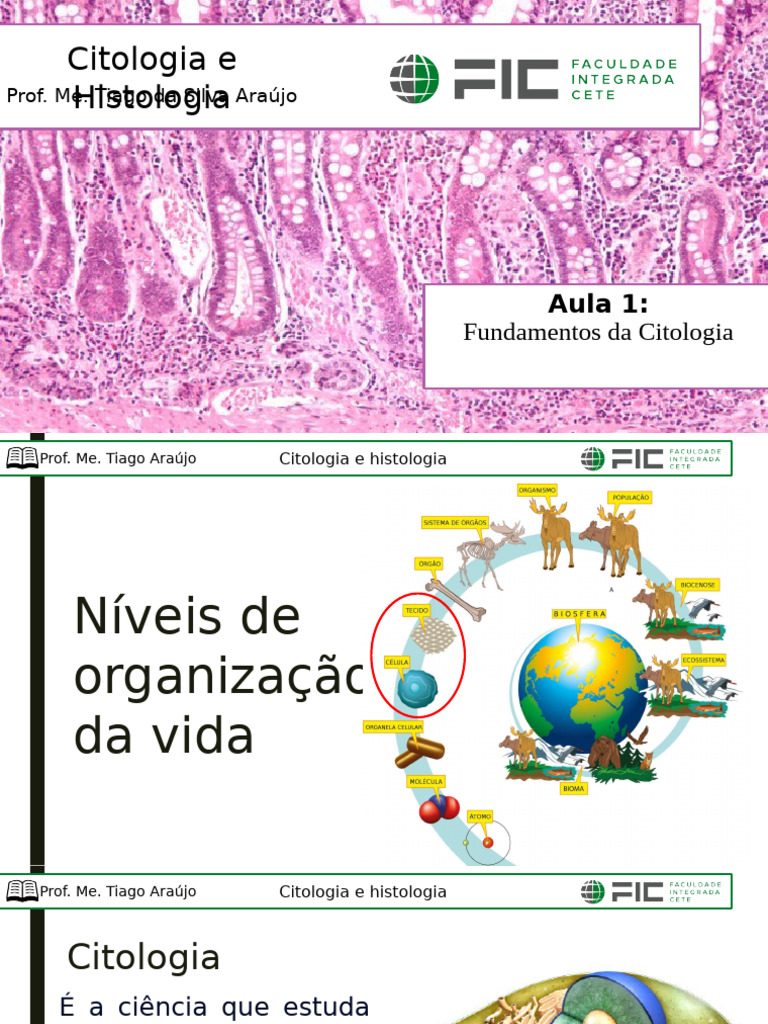 Cito e Histo - Aula 1 - Conceitos Gerais Da Citologia | PDF ...