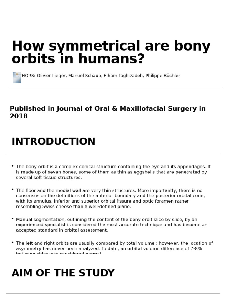 Human Orbital Symmetry Analysis Study | PDF | Ct Scan