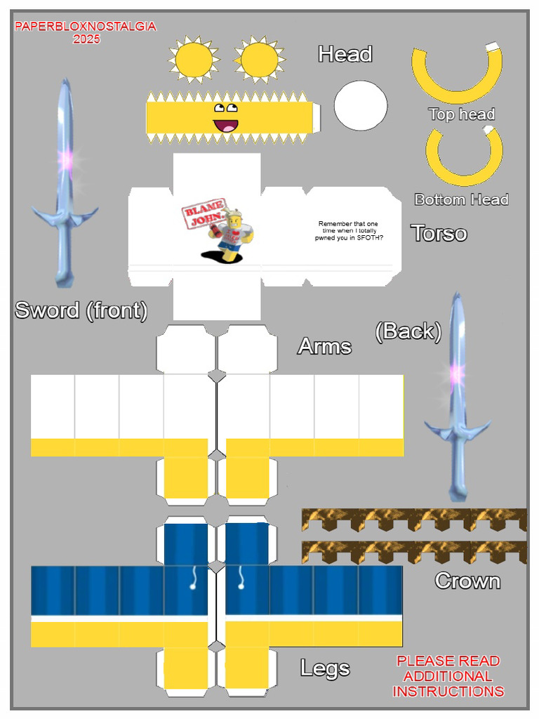 Paperbloxnos Shedletsky Roblox Papercraft | PDF