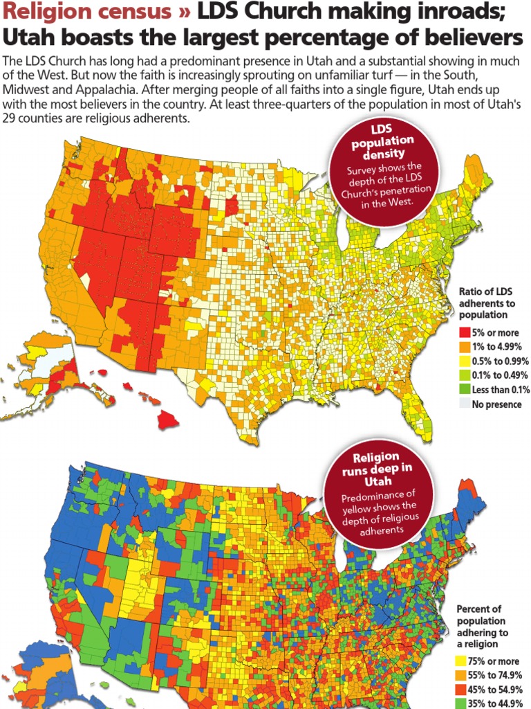 LDS Census Map | PDF | Utah | The Church Of Jesus Christ Of Latter Day ...