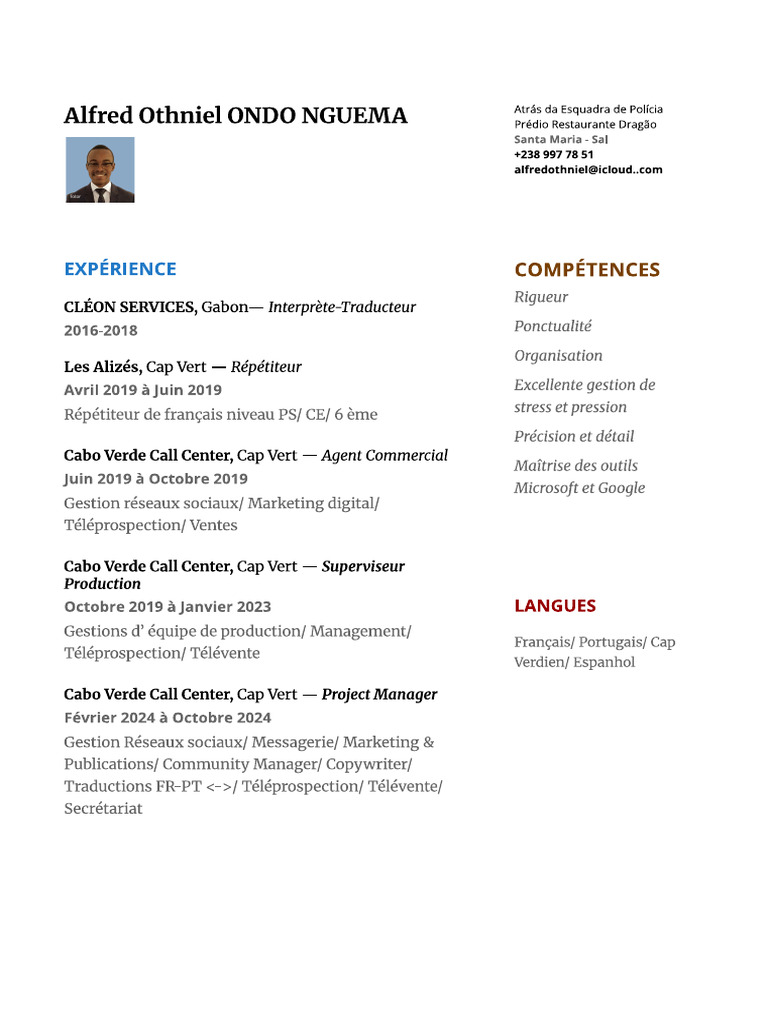 Alfred Othniel - CV (FR) | PDF