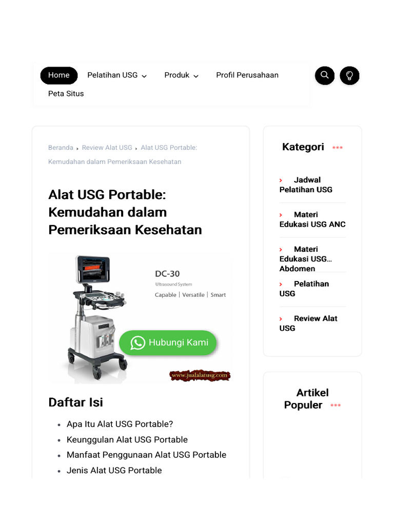 Alat USG Portable: Keunggulan dan Manfaat | PDF