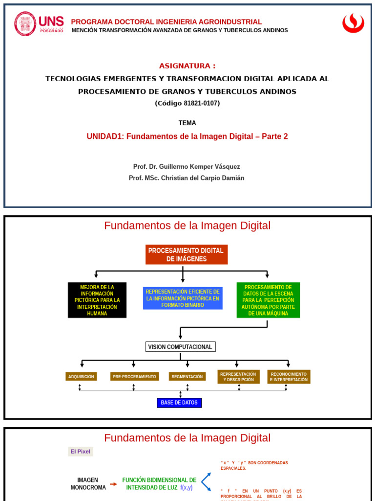 Unidad1 Fundamentos Imagen Digital Parte 2 | PDF | Píxel | Fotografía ...
