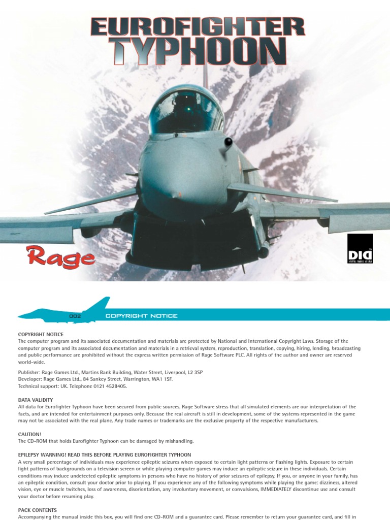 Euro Fighter Typhoon Manual | PDF | Computer File | Button (Computing)