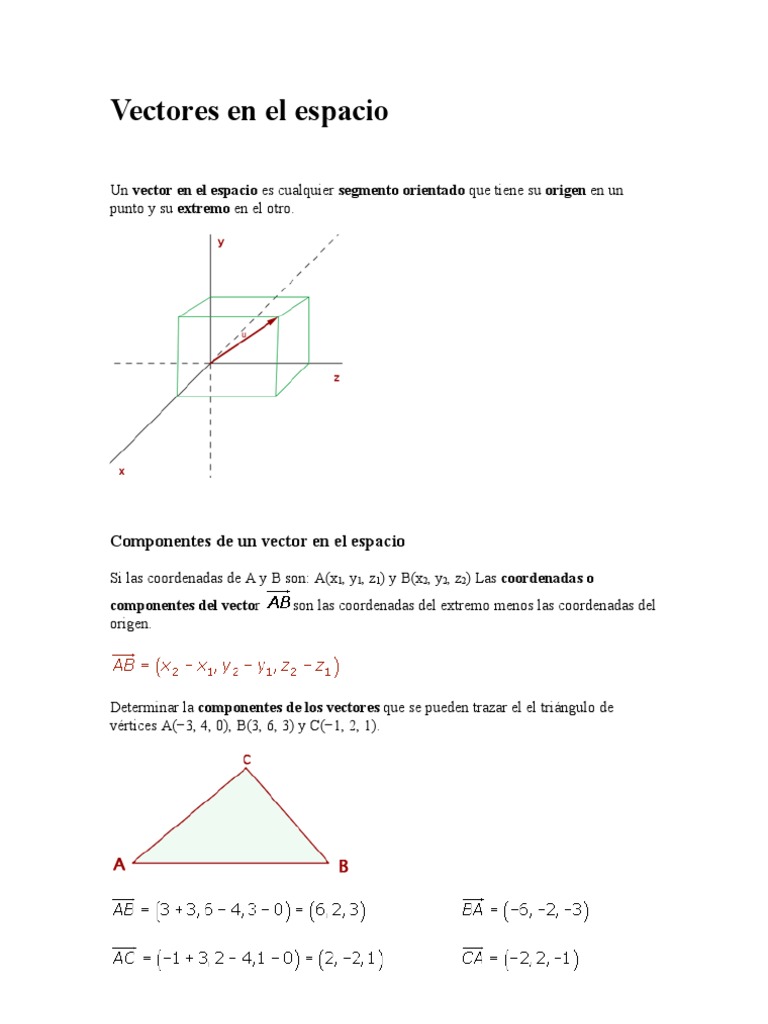 Vectores en 3D | PDF | Vector Euclidiano | Álgebra lineal