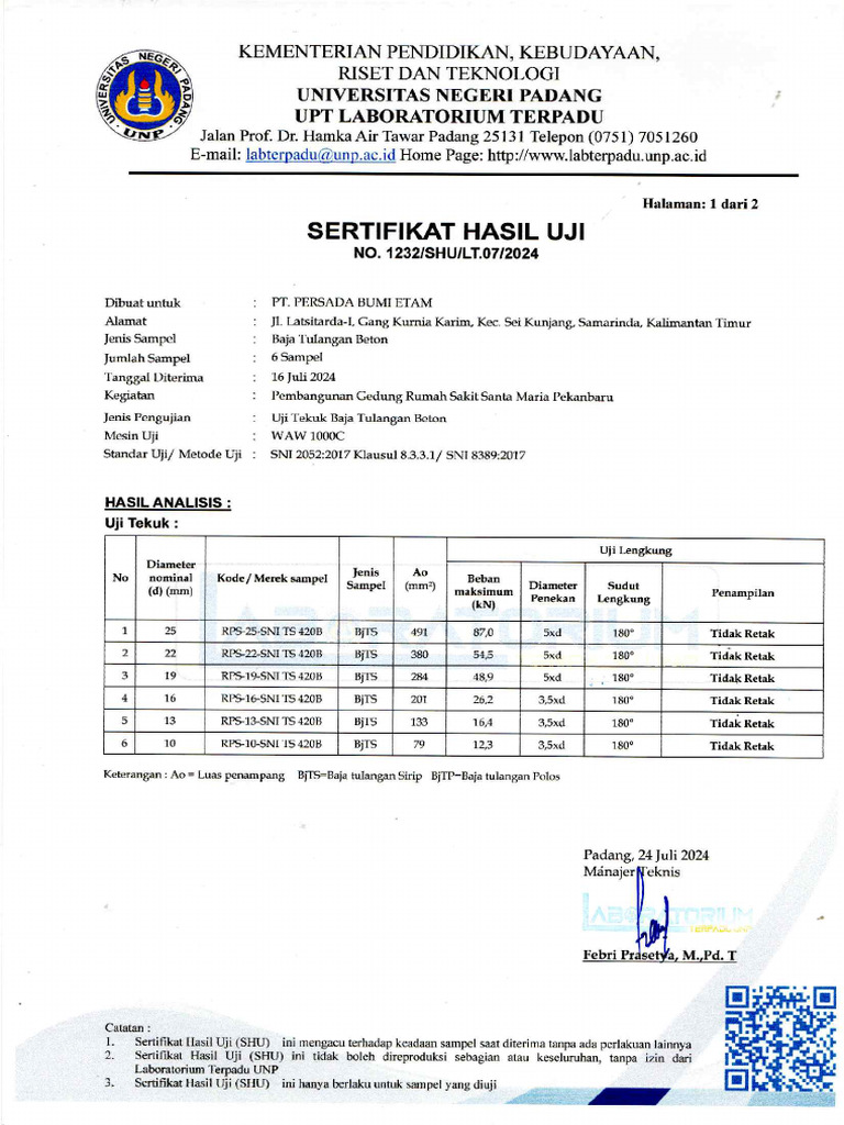 Shu-Uji Tekuk Besi Rps | PDF