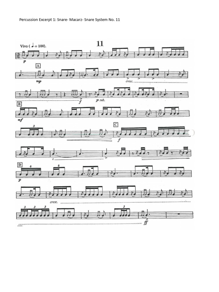 Percussion Audition Excerpt | PDF