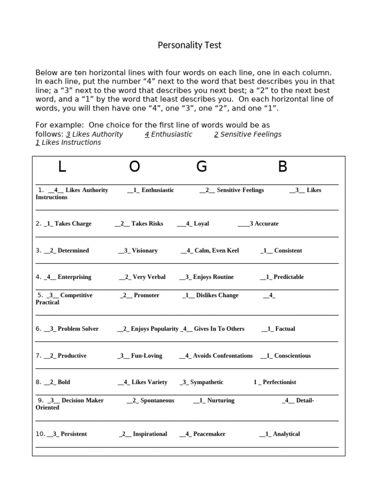 Personality Test: Discover Your Type | PDF | Empathy | Decision Making