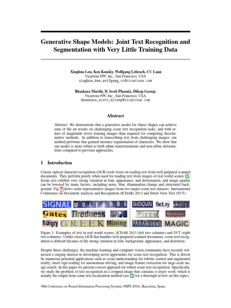 6071 Generative Shape Models Joint Text Recognition and Segmentation ...