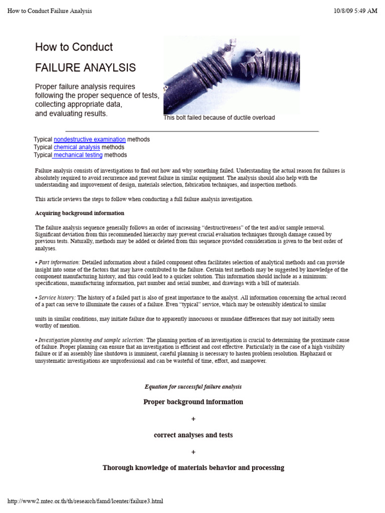 Steps for Effective Failure Analysis | PDF | Hardness | Spectroscopy