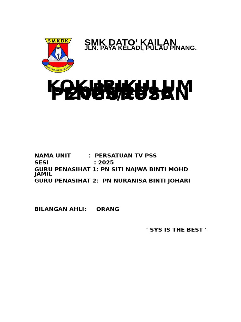 Contoh Fail Laporan Koko | PDF