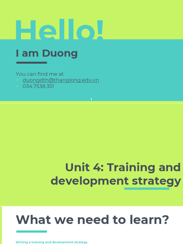 Unit 4 - Training and Development Strategy | PDF | Mentorship | Verb