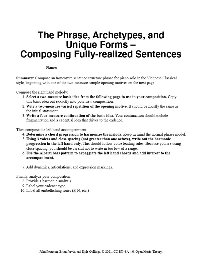 WK The Phrase Archetypes and Unique Forms - Composing Fully Realized ...