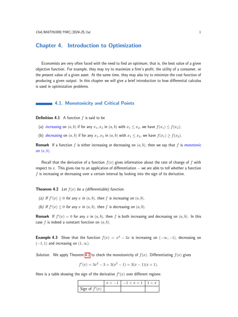 Chapter4 (1009) (24-25 First) | PDF | Mathematical Optimization | Functions And Mappings